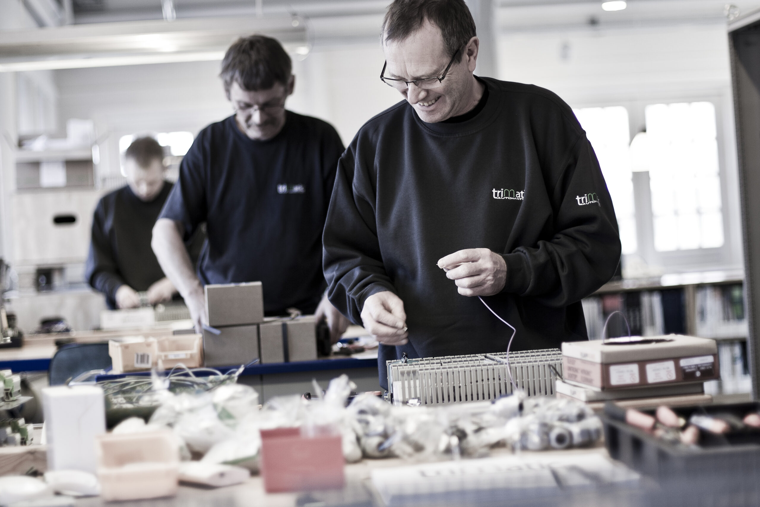 A good atmosphere in our production workshop - Trimatic A/S